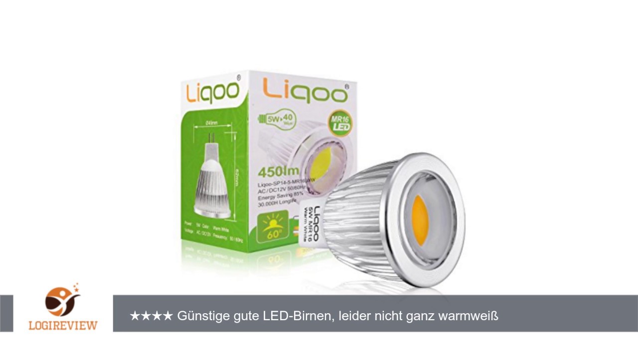 Liqoo® 10er 5W MR16 GU5,3 GX5,3 LED Spot Strahler Lampe, 3000K Warmweiß ...