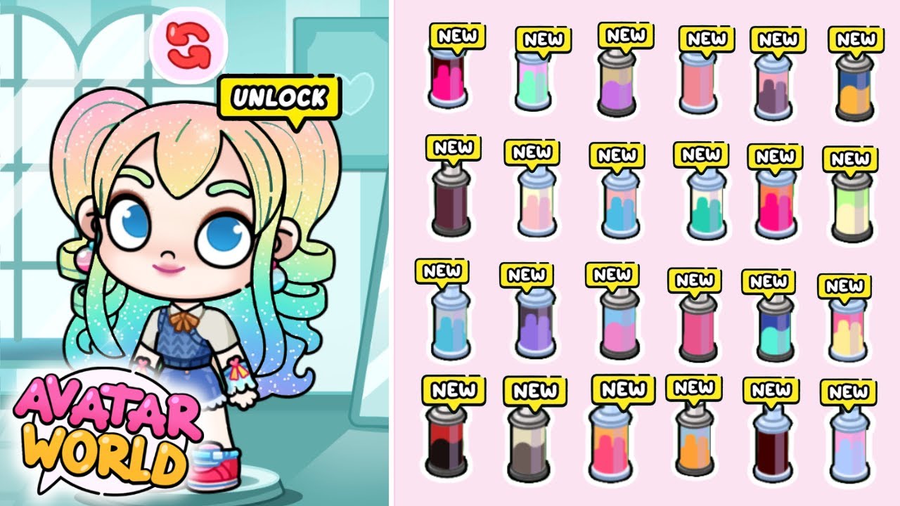 NEW! UNLOCK ALL HAIR COLOR SPRAYS SECRET IN AVATAR WORLD 🤩 - YouTube