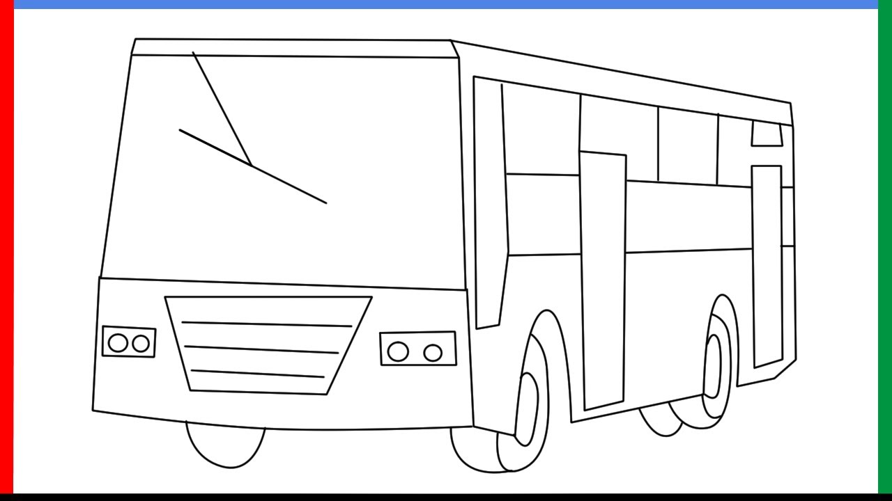 How To Draw a Cartoon Bus Step by Step for Beginners - YouTube