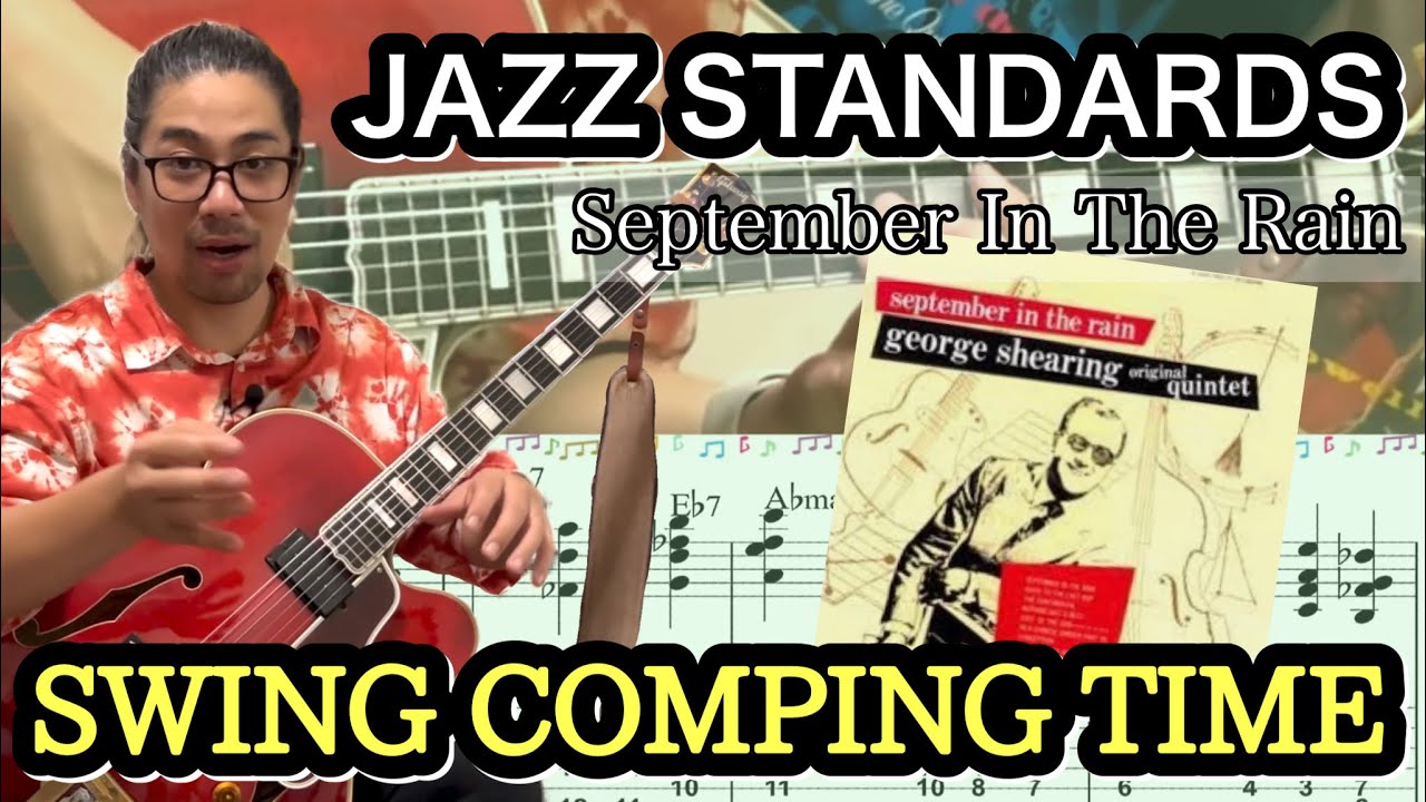 JAZZ GUITAR LESSON - JAZZ Standards September In The Rain #2 let's play ...