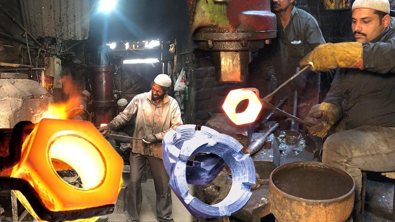 Complete Manufacturing of Hex Nut || Mass Production of Hexagon Nut ...