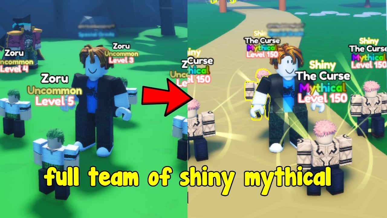 I Made a FULL Team of Shiny MYTICALS in Roblox Anime Rising Fighting ...