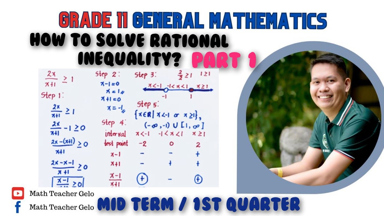 General Mathematics | SOLVING RATIONAL INEQUALITY Step-by-Step (Part 1 ...