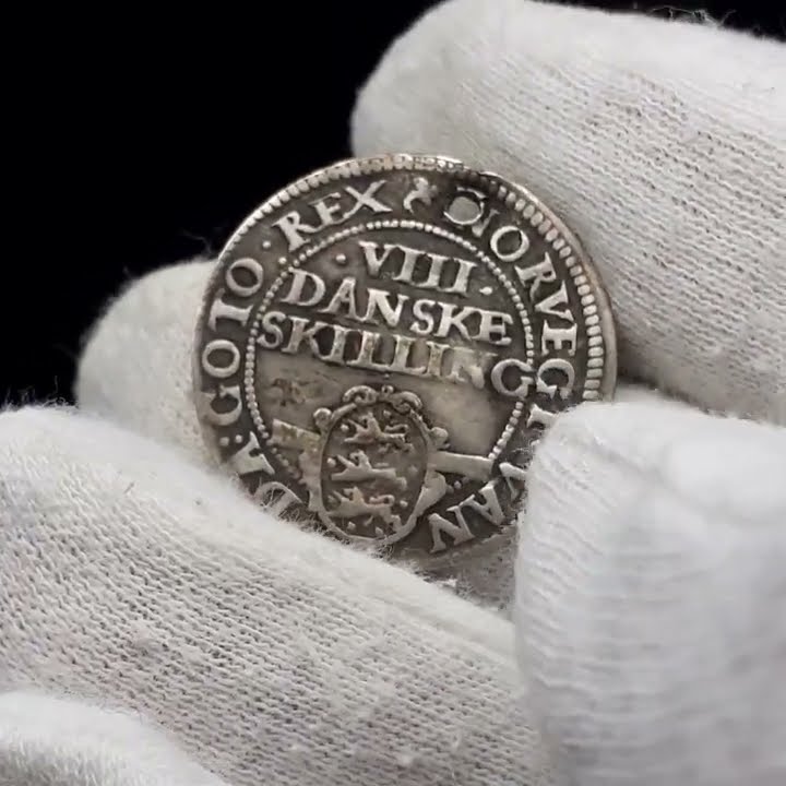1608 8 Skilling Dansk Denmark Coin Christian IV Silver Copenhagen Mint ...