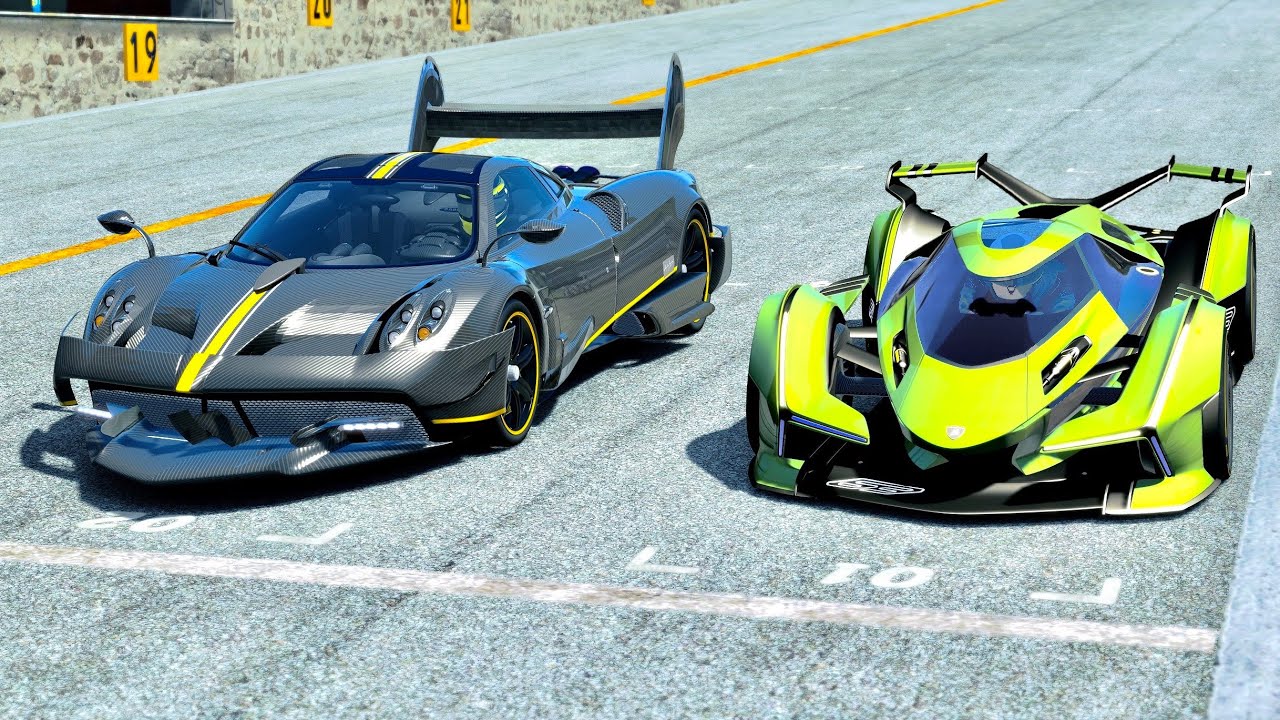 Pagani Huayra GTR vs Lamborghini V12 Vision GT at Black Cat Country ...