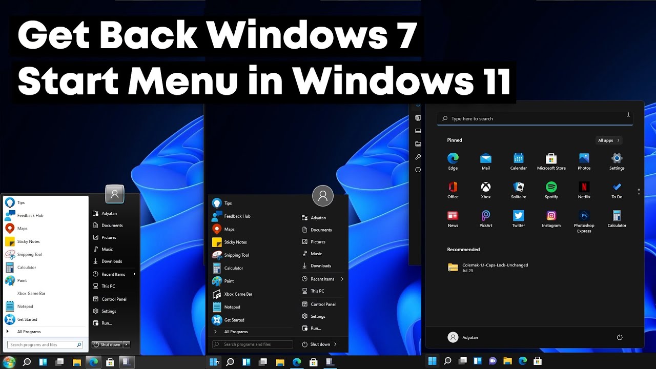 Get Back Windows 7 or 10 Start Menu in Windows 11 - StartIsBack - YouTube