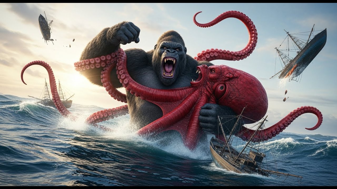 The Ultimate Showdown: King Kong vs Giant Octopus - Relive the Epic ...
