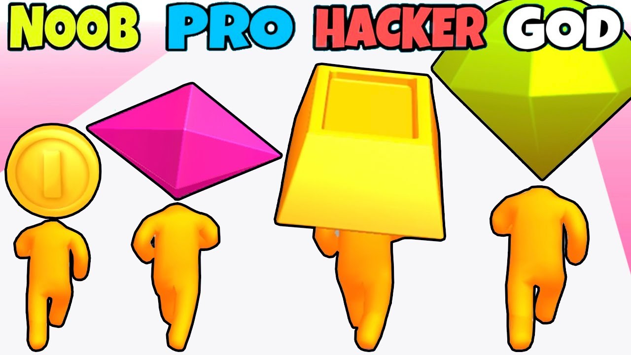 NOOB vs PRO vs HACKER vs GOD in Coin Head Run 3D - YouTube