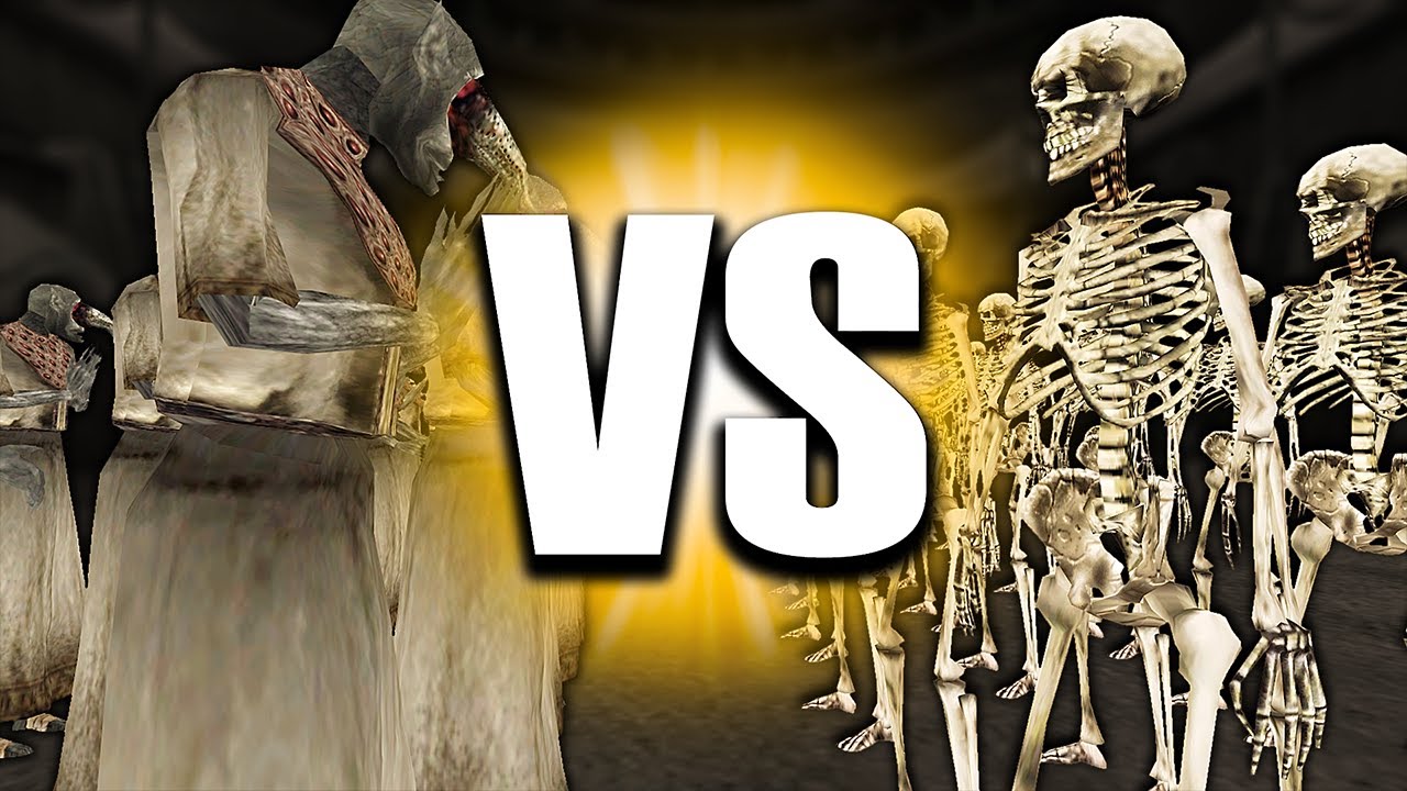 30 Ash Ghouls vs 30 Skeleton Archers | Morrowind NPC Battle - YouTube