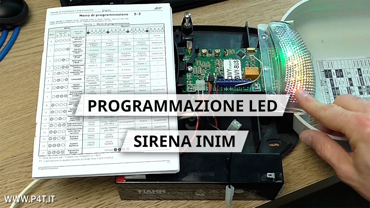 Configurazione led della sirena INIM SmartLiving - YouTube