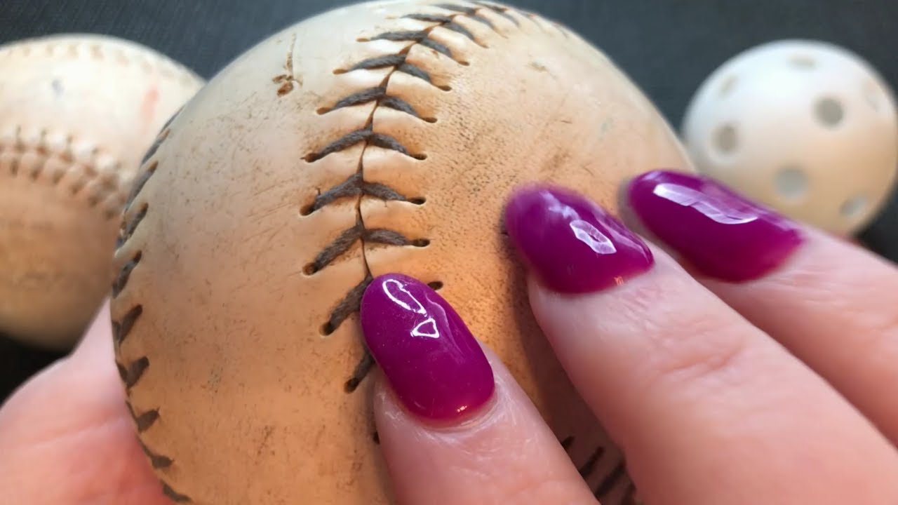 ASMR | Softball and Baseball Scratching and Tapping | No Talking - YouTube