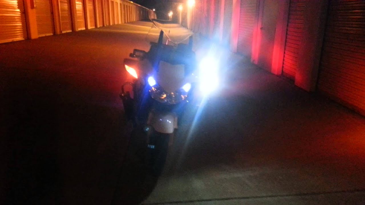 Honda st1300 police led lighting - YouTube