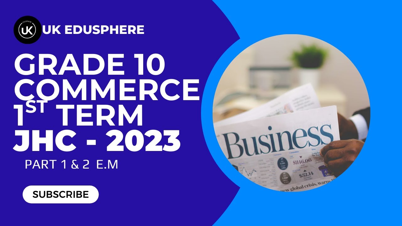 1st term past paper | Grade 10 commerce English Medium | JHC paper ...