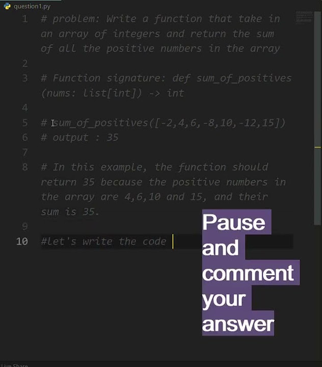 "Coding Challenge: Find the Sum of Positive Integers." #programming #pythonquestions #shortsfeed ...