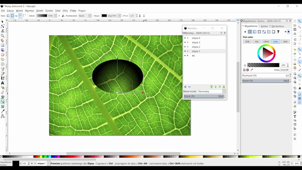 Inkscape gradient blend - batmanplant