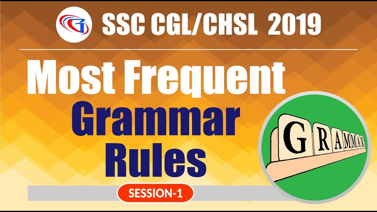Grammar Rules Session -1 | English Section | SSC CGL, SSC CHSL and All One Day Exams - YouTube