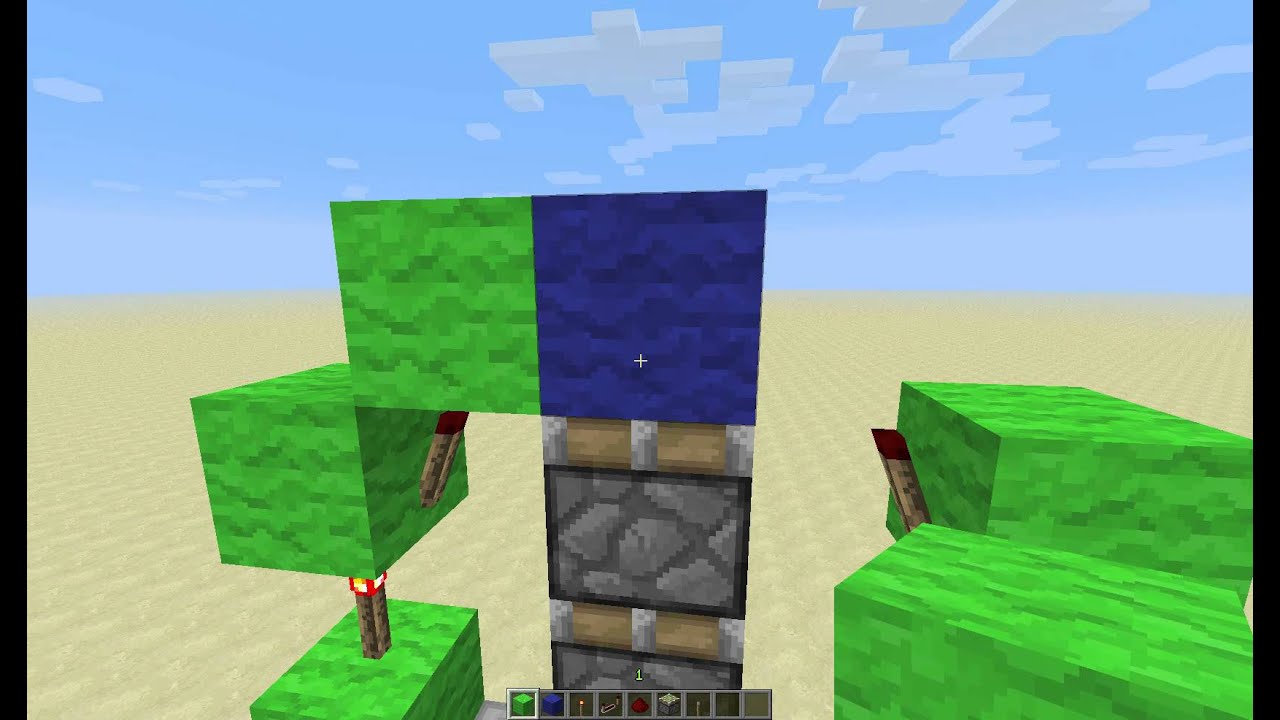Minecraft 1.5 Stackable Double piston extender! Flush with the ground ...