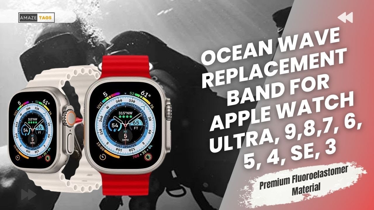 Ocean Wave Replacement Band for Apple Watch Ultra, 8,7, 6, 5, 4, SE, 3 ...
