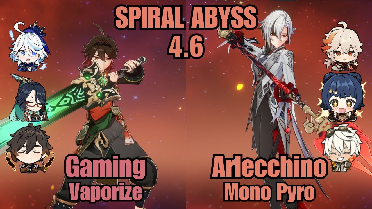 C1 Gaming Vaporize & C0 Arlecchino Mono Pyro | Spiral Abyss | Genshin Impact 4.6 - YouTube