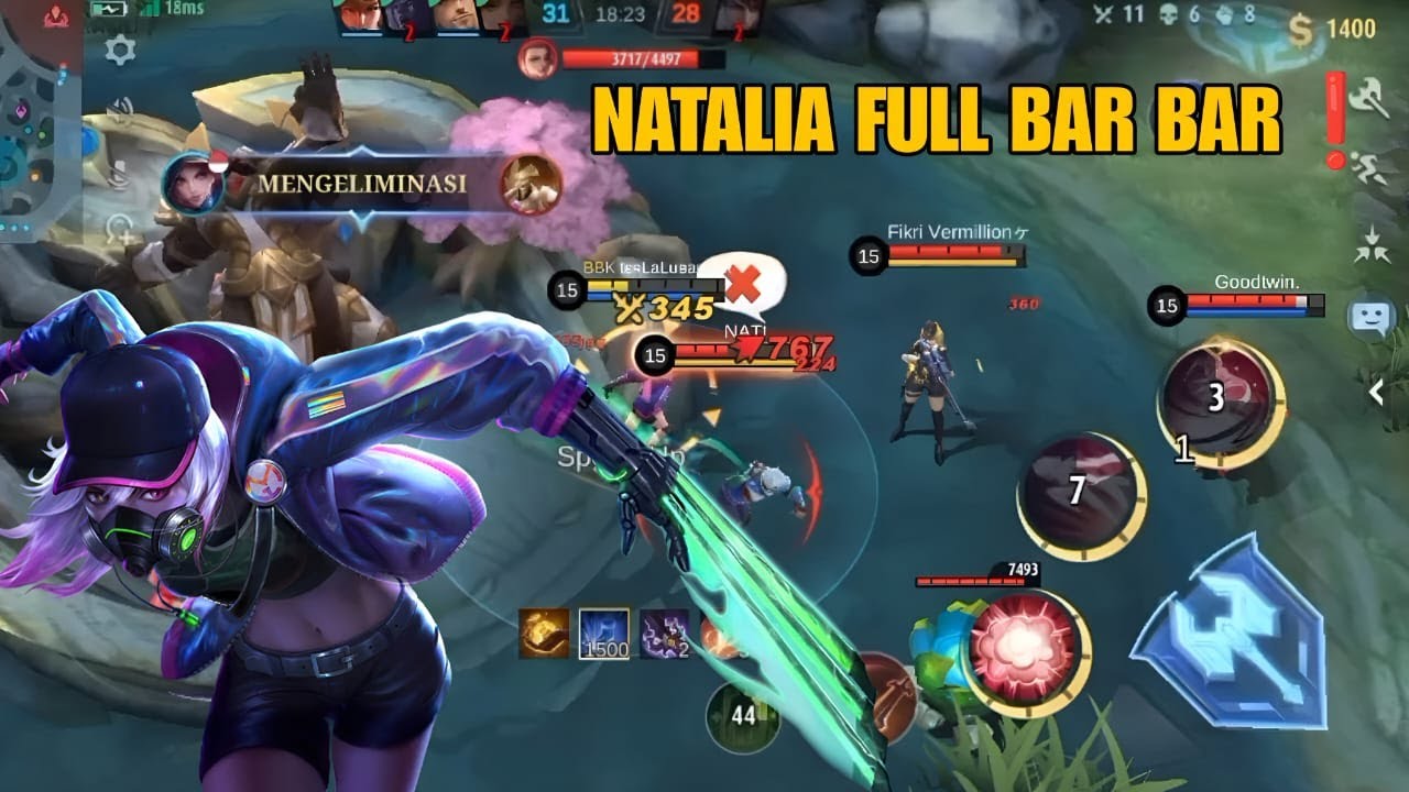 NATALIA FULL BAR BAR JUNGLER MUSUH AUTO FEEDER TOP 1 GLOBAL~MLBB - YouTube