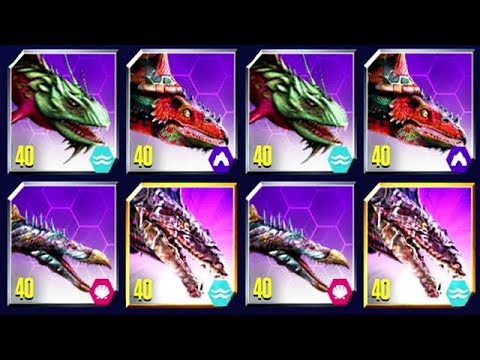 ALL AQUATIC HYBRIDS MAX LEVEL 40!!! (JURASSIC WORLD) - YouTube