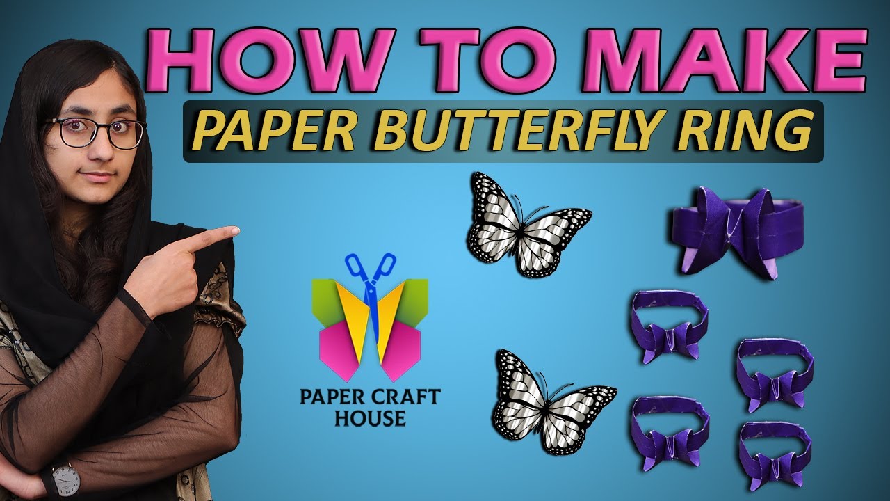 How to make a Paper Butterfly Finger Ring 😍 - Easy Origami tutorial ...