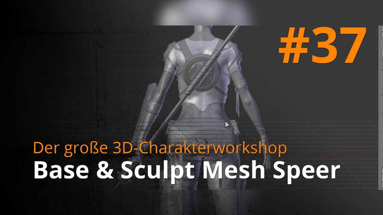 Blender 3D-Charakterworkshop Teil 1 | #37 - Base & Sculpt Mesh Speer ...
