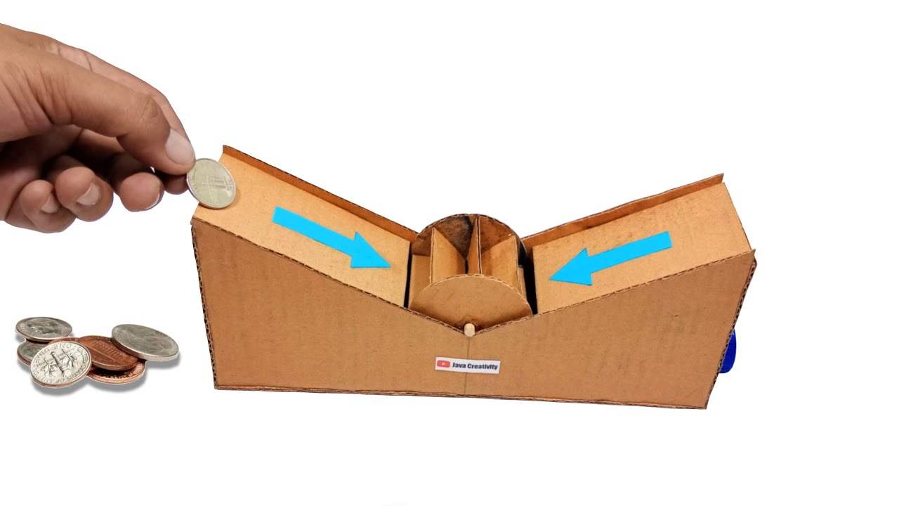 Easy Craft I Made a Coin Piggy Bank With Cardboard - YouTube