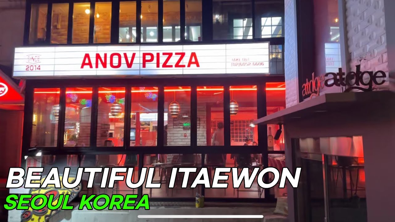 [4k] Street view, Itawon in holiday night, Itaewon street in winter ...