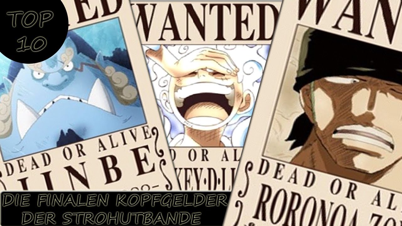 DIE FINALEN KOPFGELDER DER STROHUTBANDE AM ENDE VON ONE PIECE | 1080 ...