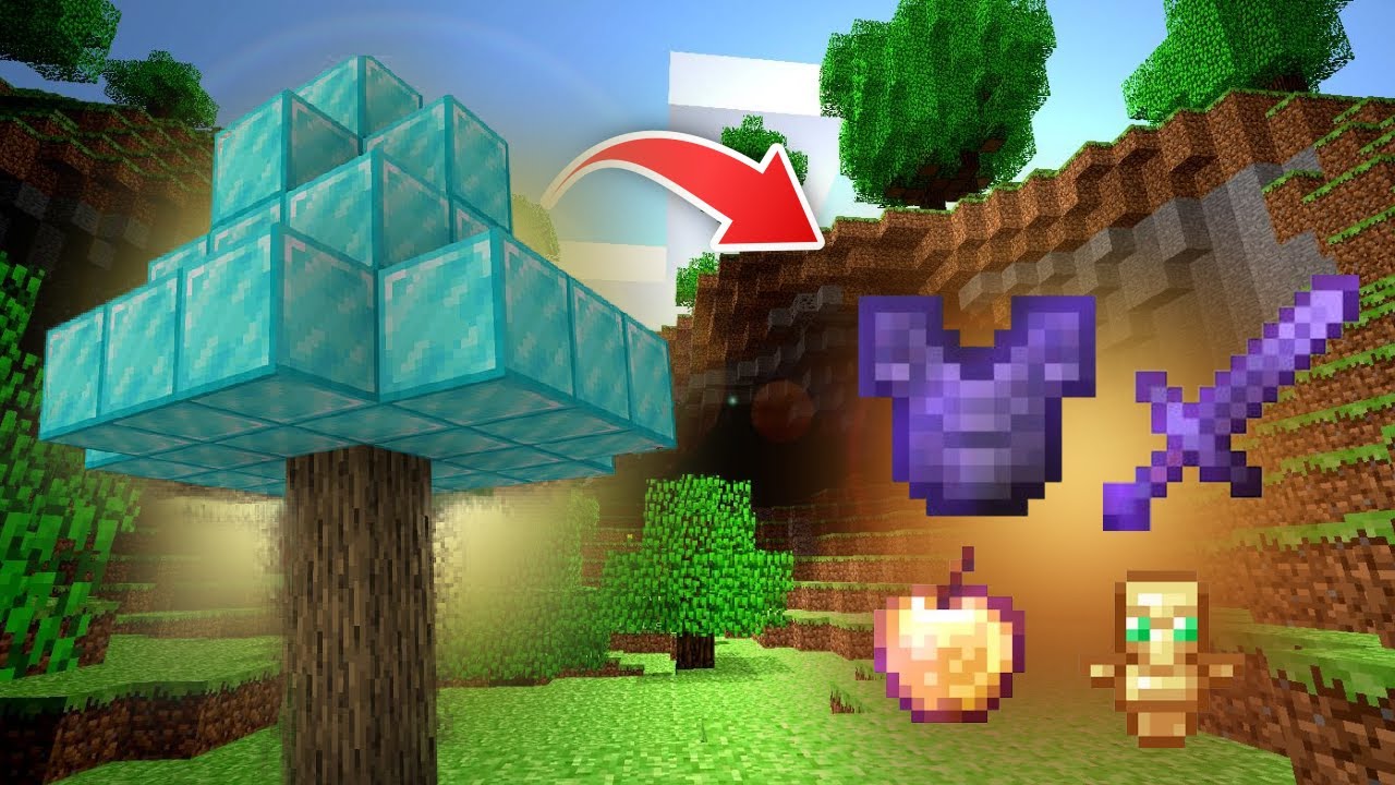 MINECRAFT BUT THERE ARE CUSTOM SUPER OP TREES.... - YouTube