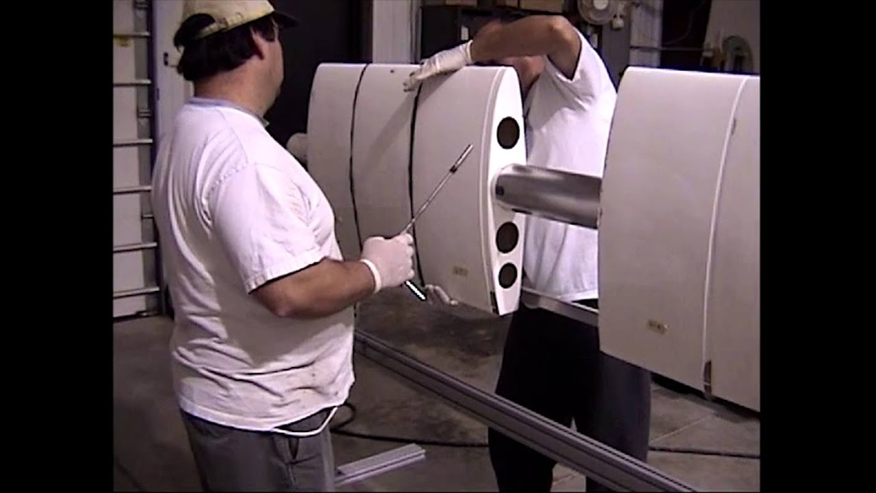 Bede fiberglass wing panel assembly - YouTube