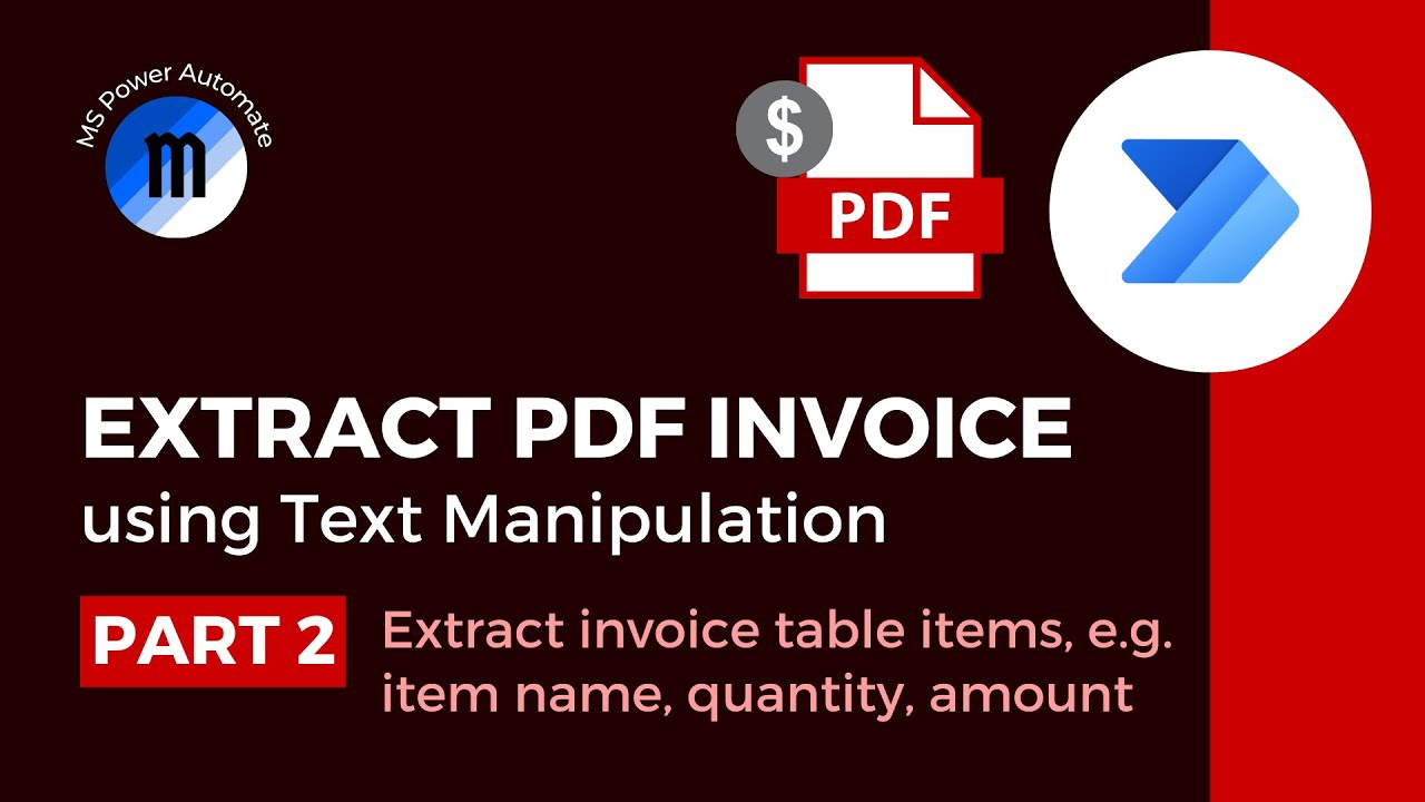 Extract PDF Invoice with Text Manipulation in Microsoft Power Automate ...