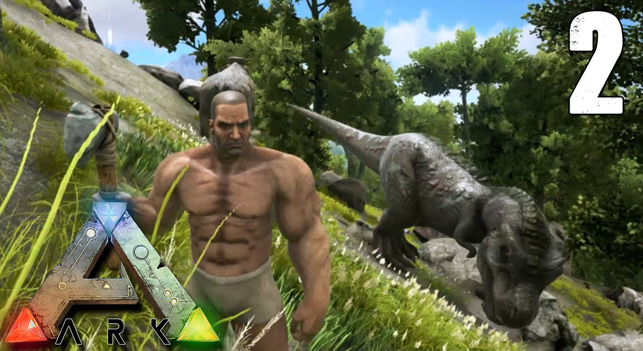 ARK: Survival Evolved - Server Gameplay | KILLING A DINOSAUR! - YouTube