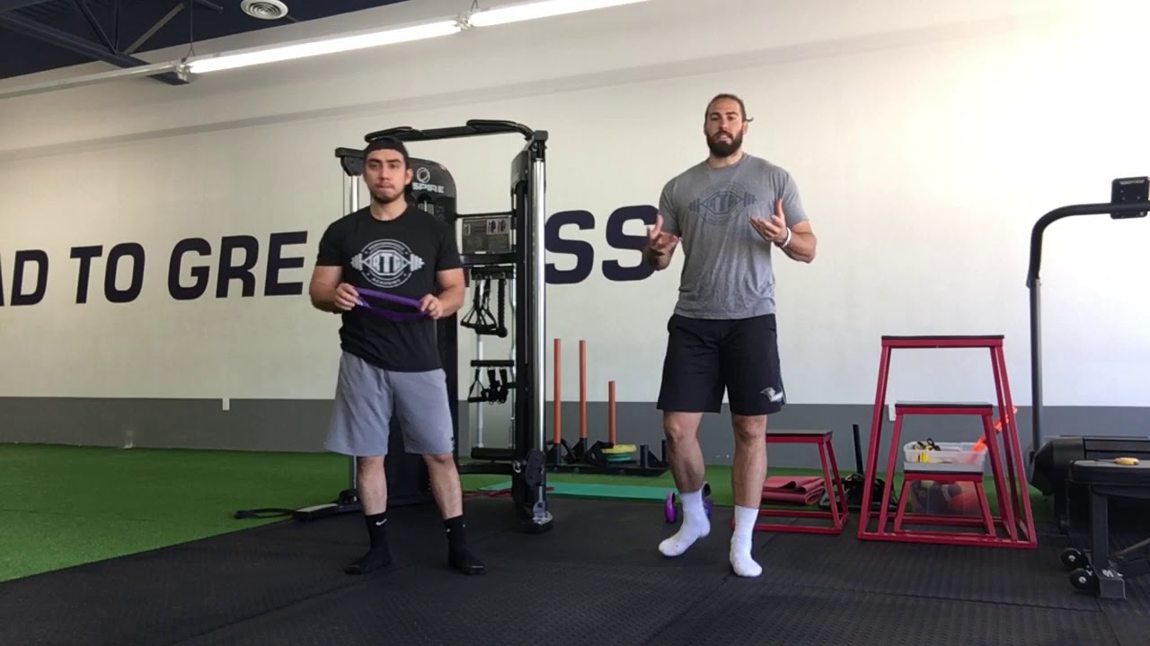 Supine Banded Knee Drive - YouTube