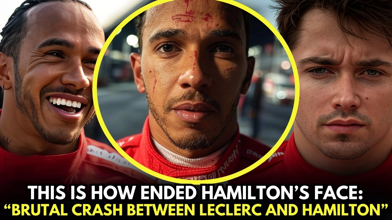 🔥BRUTAL CRASH BETWEEN LECLERC AND HAMILTON! THIS IS HOW HAMILTON'S FACE ...