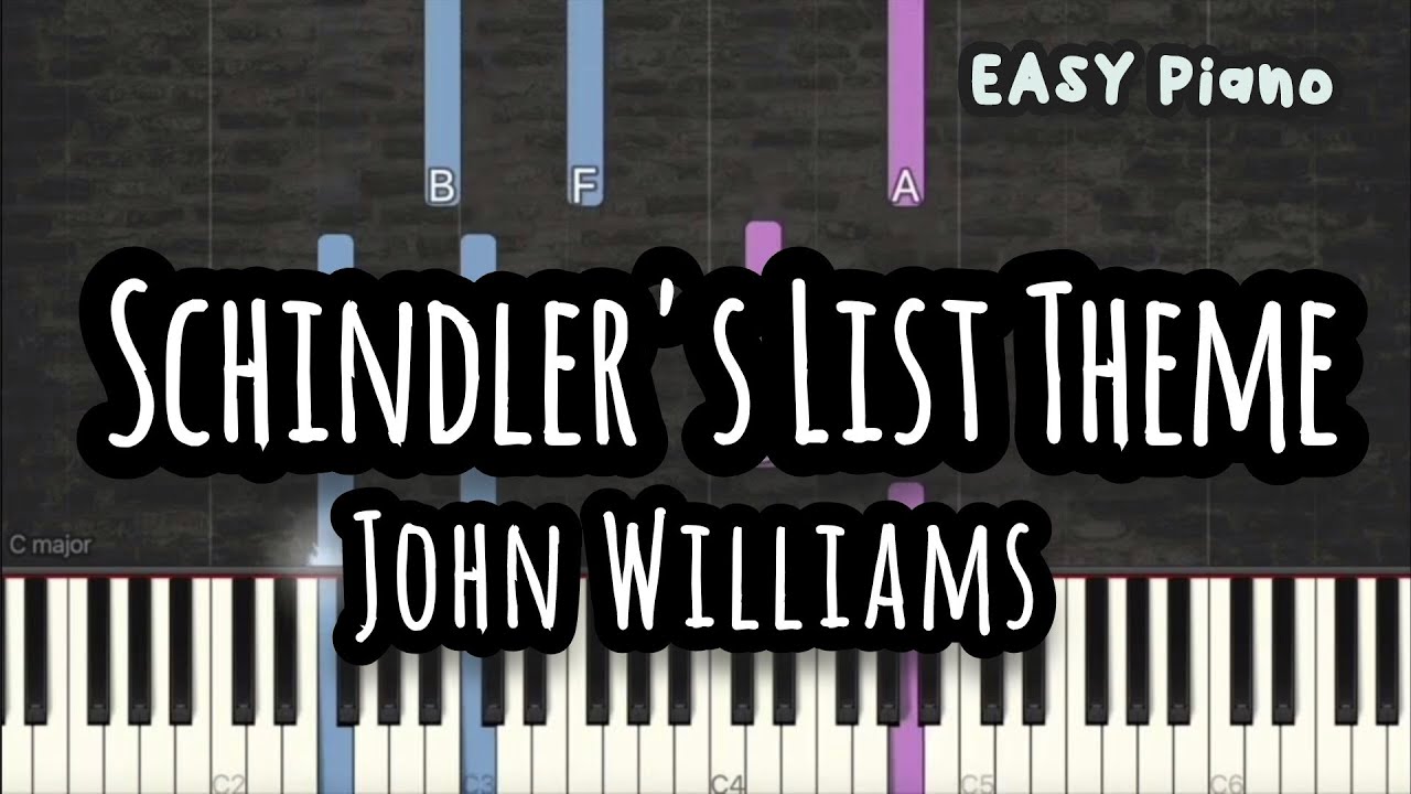 John Williams - Schindler's List Main Theme | Movie Music (Easy Piano, Piano Tutorial) Sheet ...