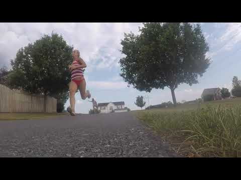 Girl Loses Balance While Running on Road and Faceplants - 1064333 - YouTube