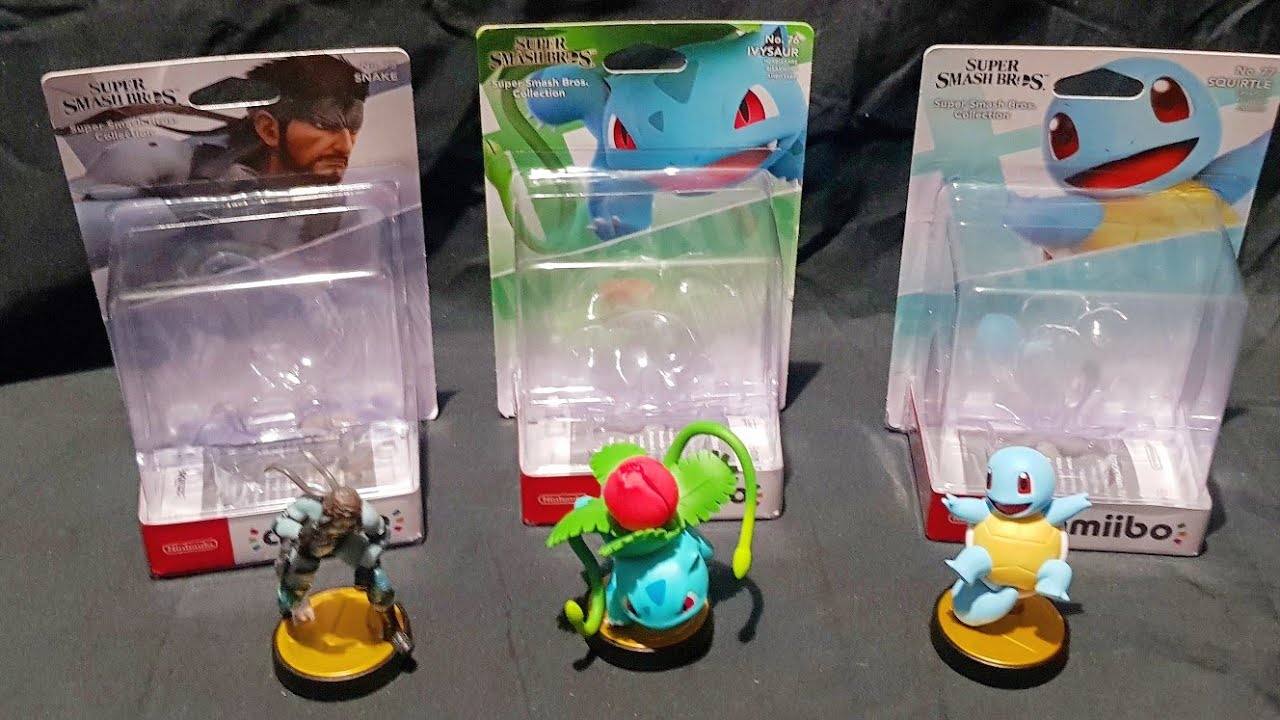 Unboxing: Snake, Ivysaur and Squirtle Amiibo - Super Smash Bros ...