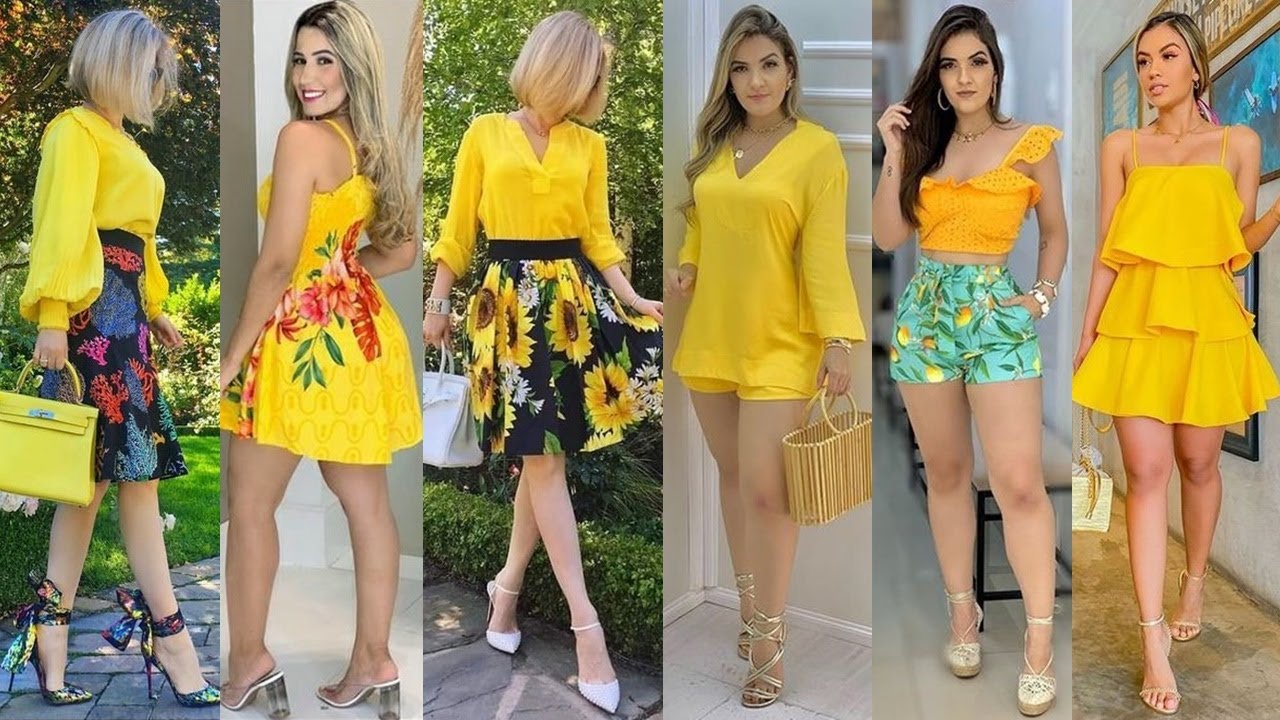 COMBINACIONES DE MODA EN COLOR AMARILLO/ COMO COMBINAR EL COLOR ...