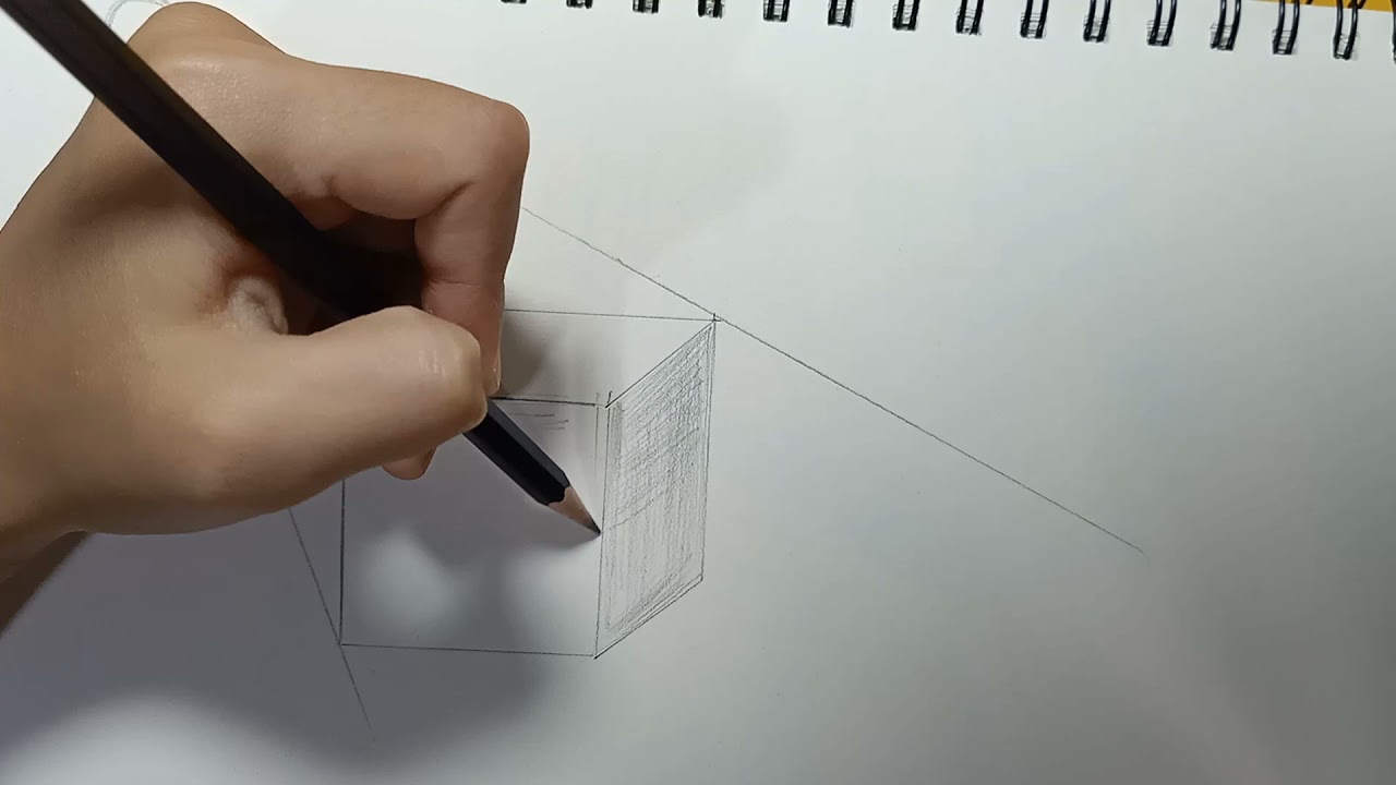 Cube Drawing Using Hatching Method - YouTube