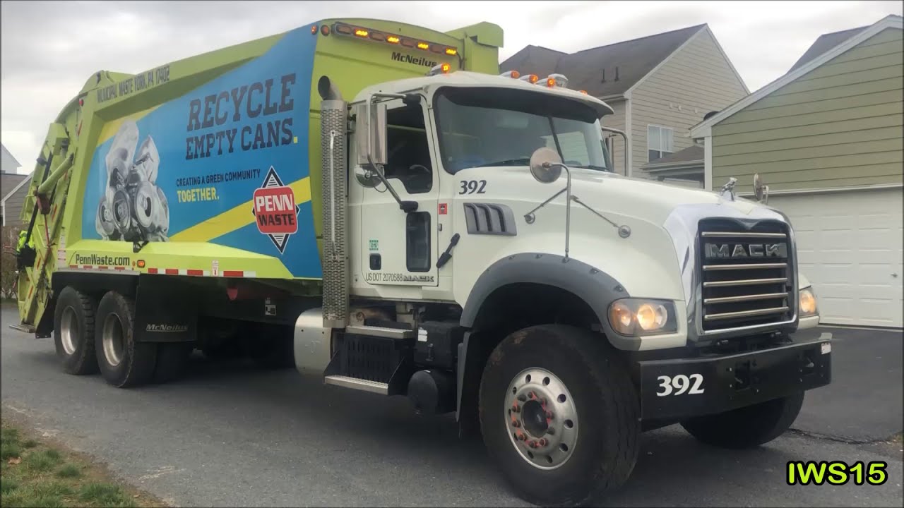 Penn Waste • Truck 392 Collecting Recycling - YouTube
