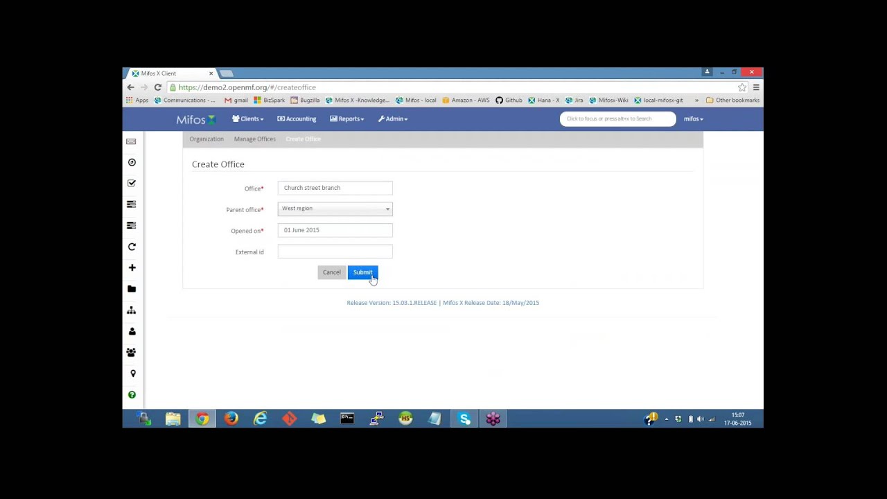 Mifos X Training Manage Office v15.03 - YouTube