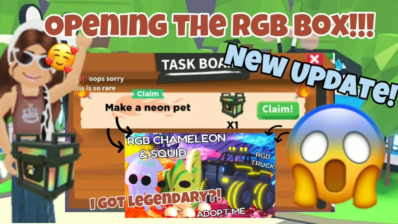 Opening the RGB Box in Adopt Me! I got Legendary?!😱 |Taskbar Update ...