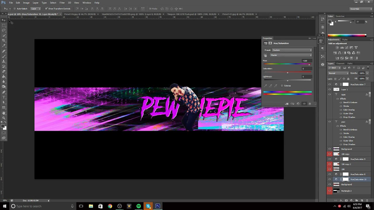 PEWDIEPIE BANNER SPEEDART - YouTube