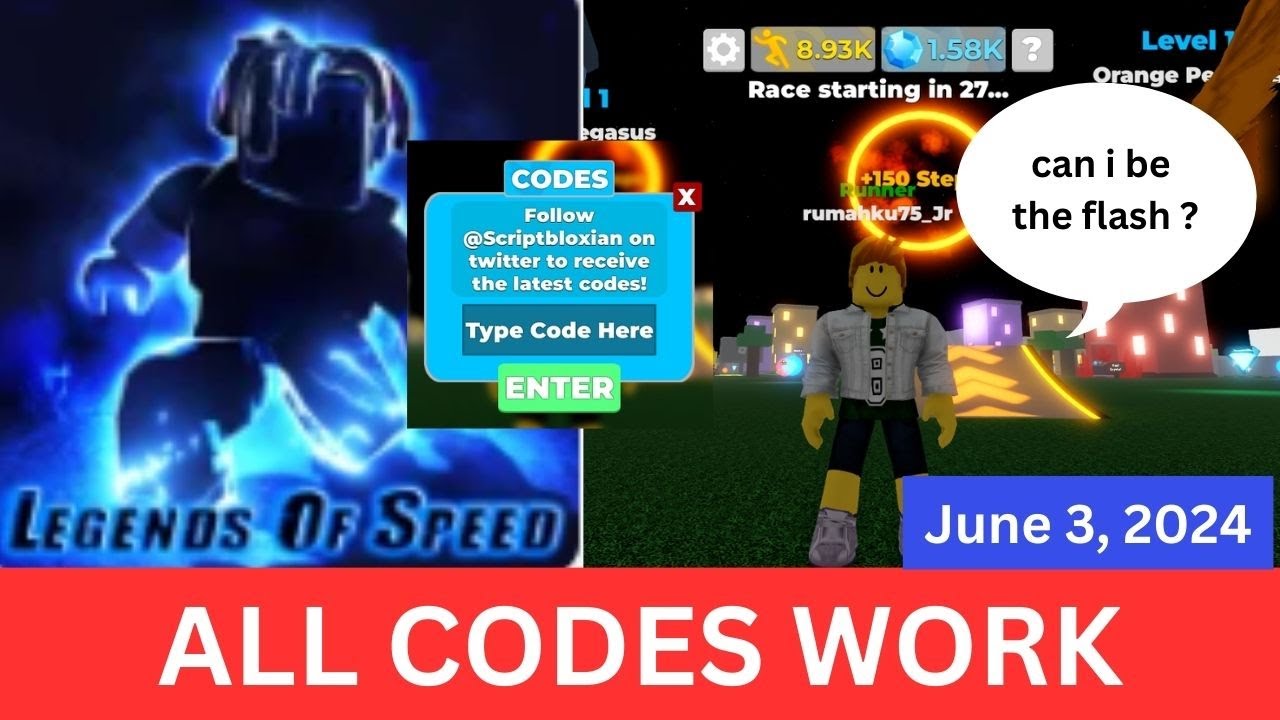 *All CODES WORK* Legends Of Speed ROBLOX, June 3, 2024 - YouTube