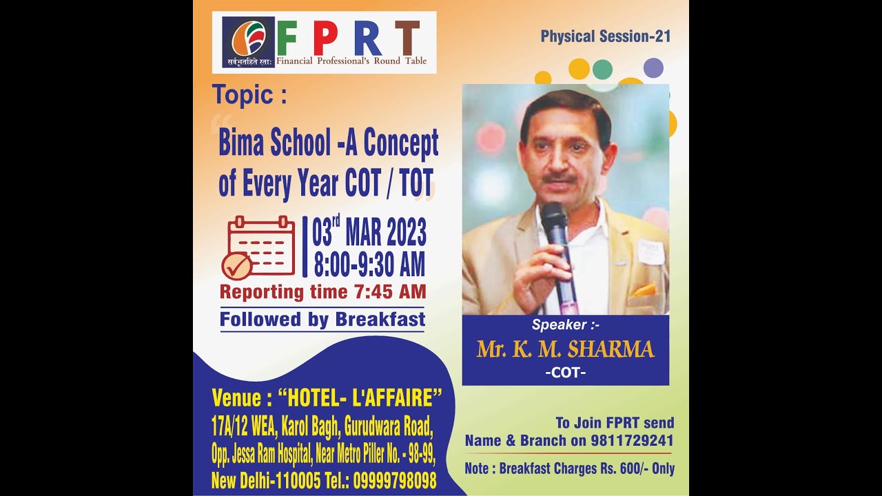 Bima School -A Concept of Every Year COT/ TOT | Speaker :- Mr. K.M ...
