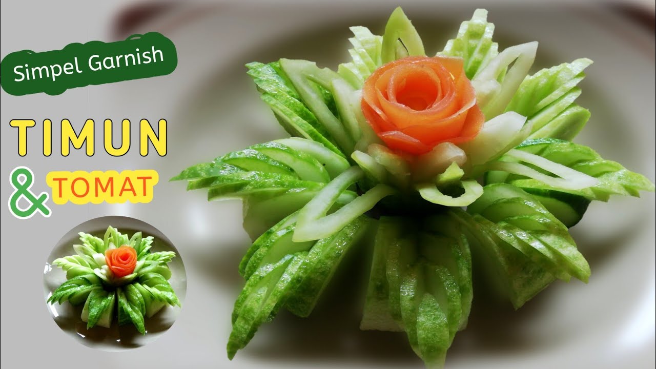 Cara Membuat Garnish Dari Timun dan Tomat | Hiasan Tumpeng - YouTube