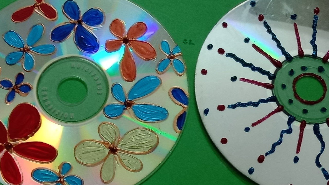 2 EASY CD PAINTING IDEA / CD ART / PAINTING ON CD - YouTube