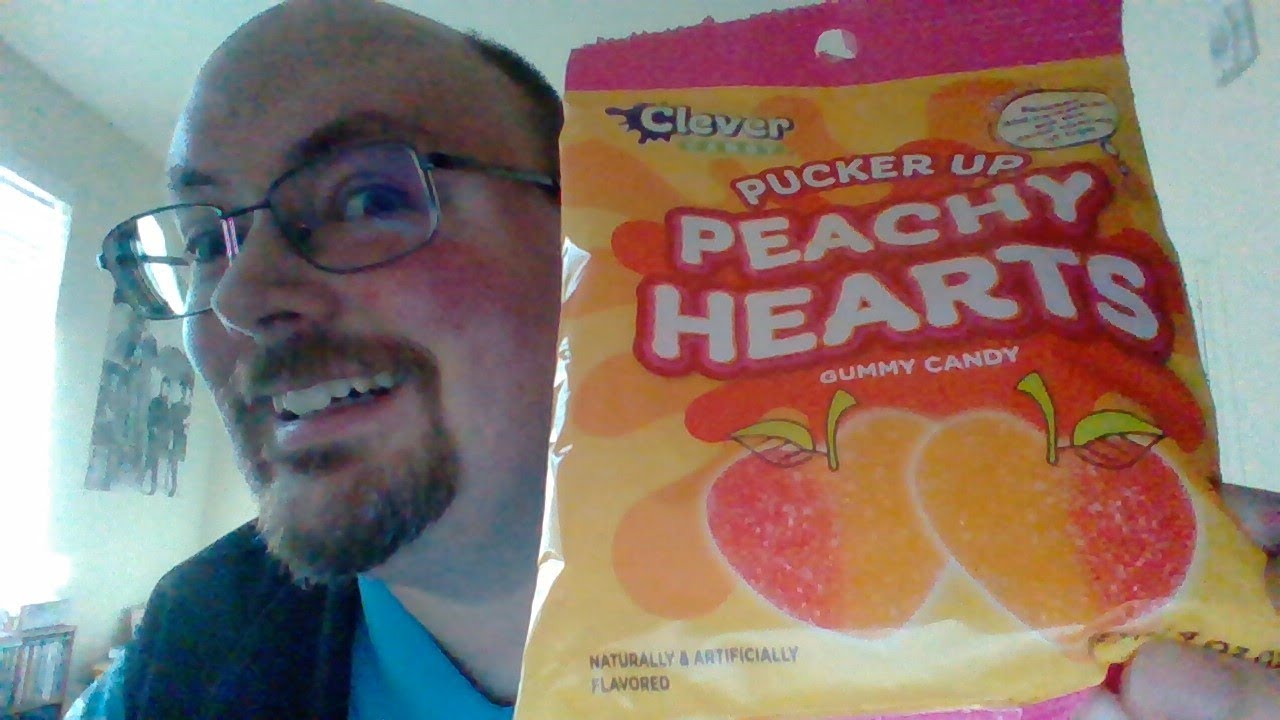Clever Candy® Pucker Up Peachy Hearts Taste Test - YouTube